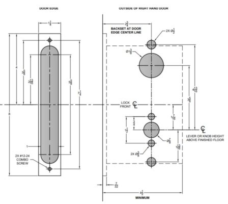 PDQ Escutcheon Trim Dimensions